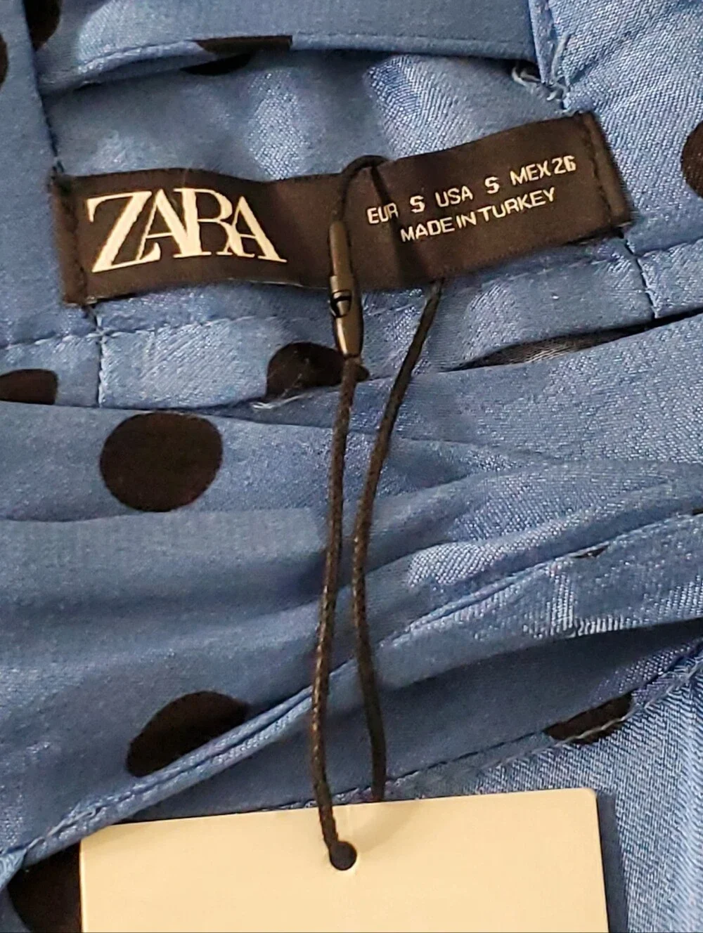 Zara | Skirts | Zara Blue Polka Dot Side Wrap Viscose Midi Skirt S ...